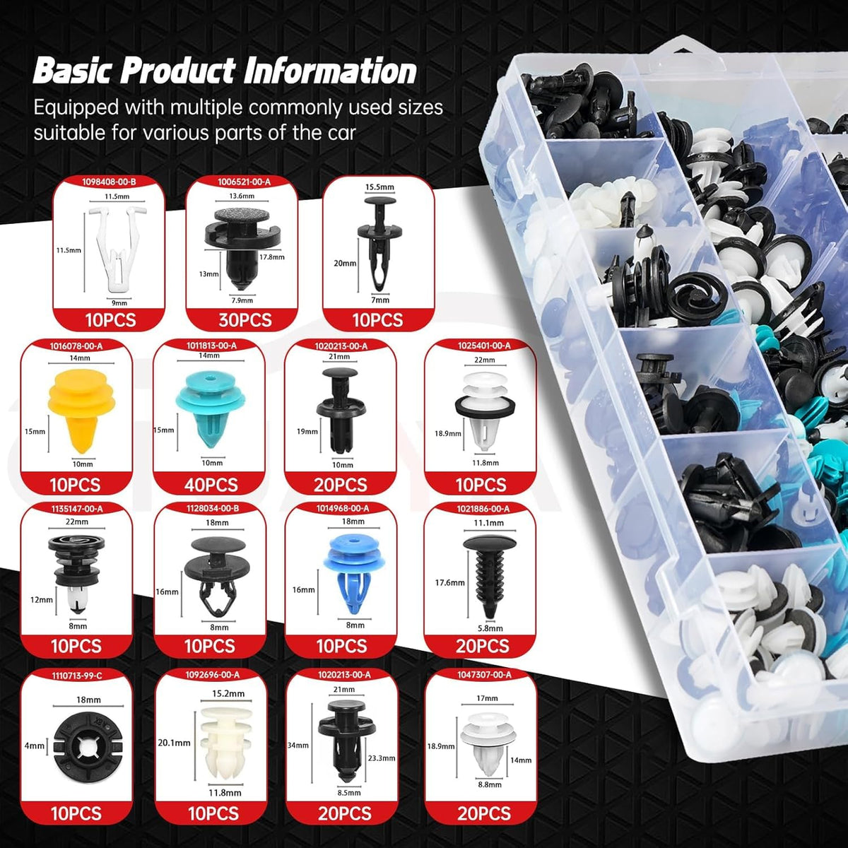 Tesla Model 3, Y, S, X Miscellaneous Trim, Retainer Clips Assortment K