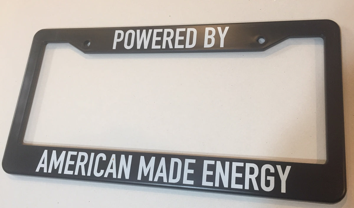 Electric Car "EV" License Plate Frame, "Powered By American Made Energ
