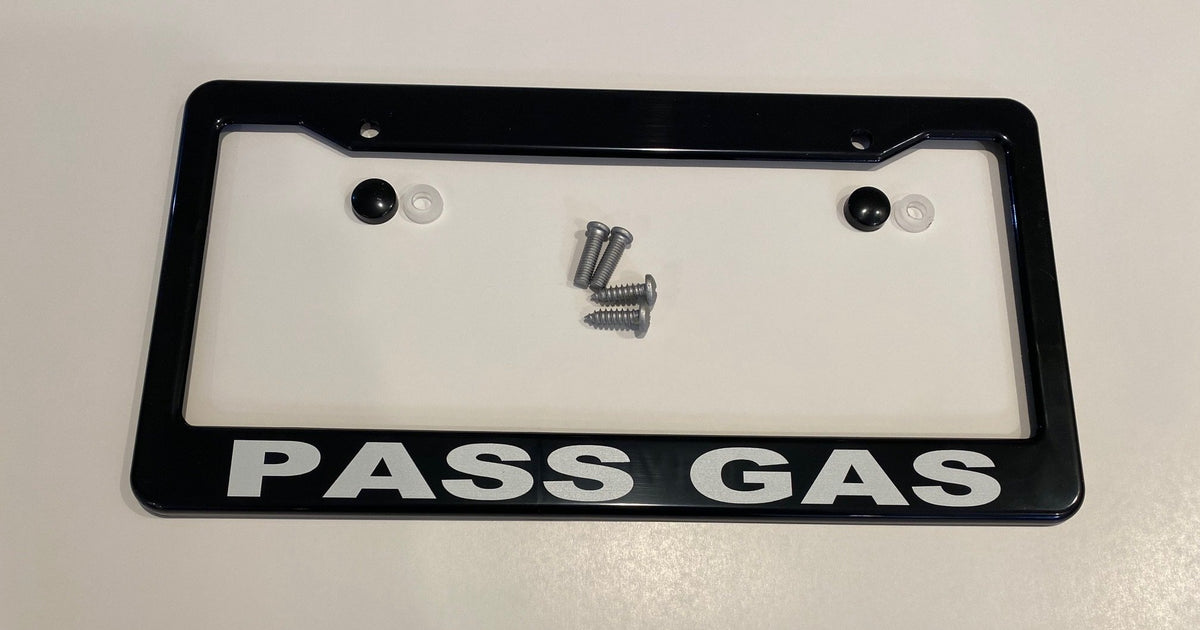 Chevy Bolt EV, EUV Black ABS License Plate Frame with lettering "PASS