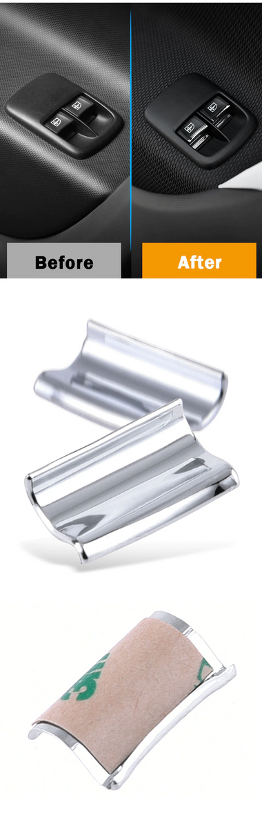 Smart Car Fortwo, Forfour Door Window Switch Chrome Trim Set, 4-Pc Set