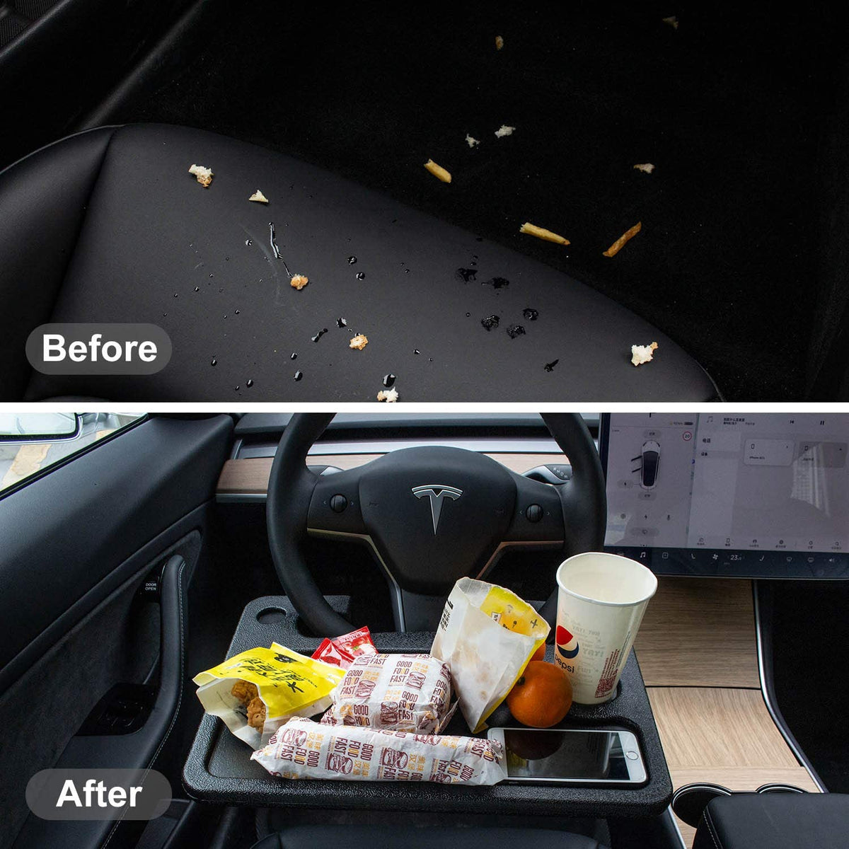 Tesla Model S, 3 ,X ,Y, Steering Wheel Work / Food Tray