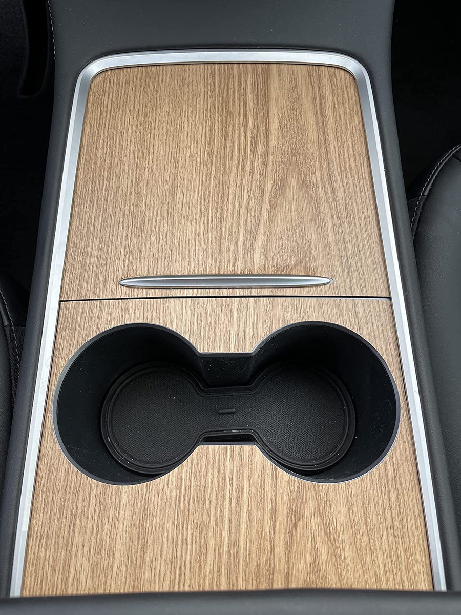 Tesla Model 3, Y Center Console Vinyl Wrap, Wood Grain, 2021-2024