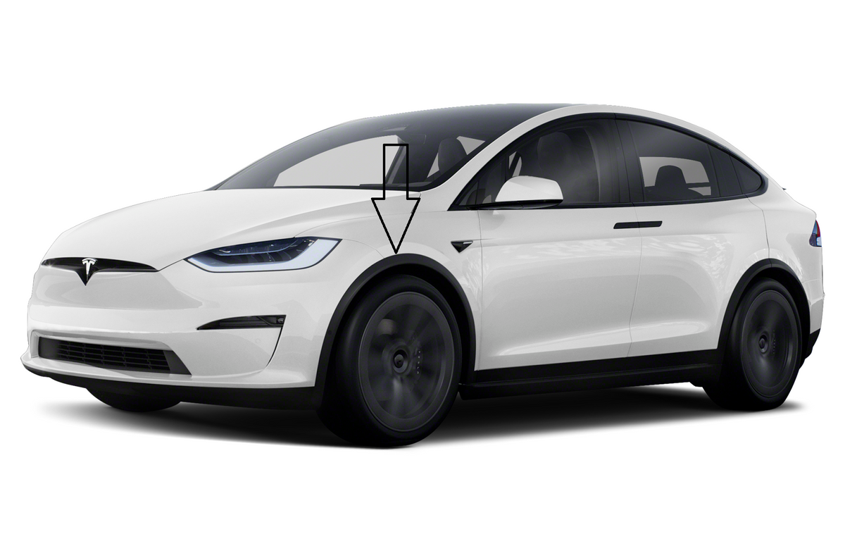 Tesla Model X Front Fender Garnish Molding, Left Front, New, 2016-2021